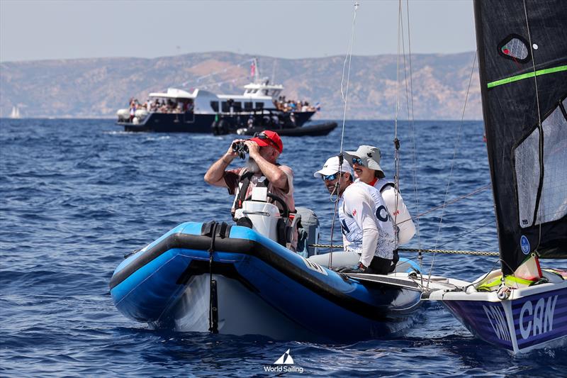 Coach boat - 49er - Marseille - Paris2024 Olympic Regatta - July 28, 2024