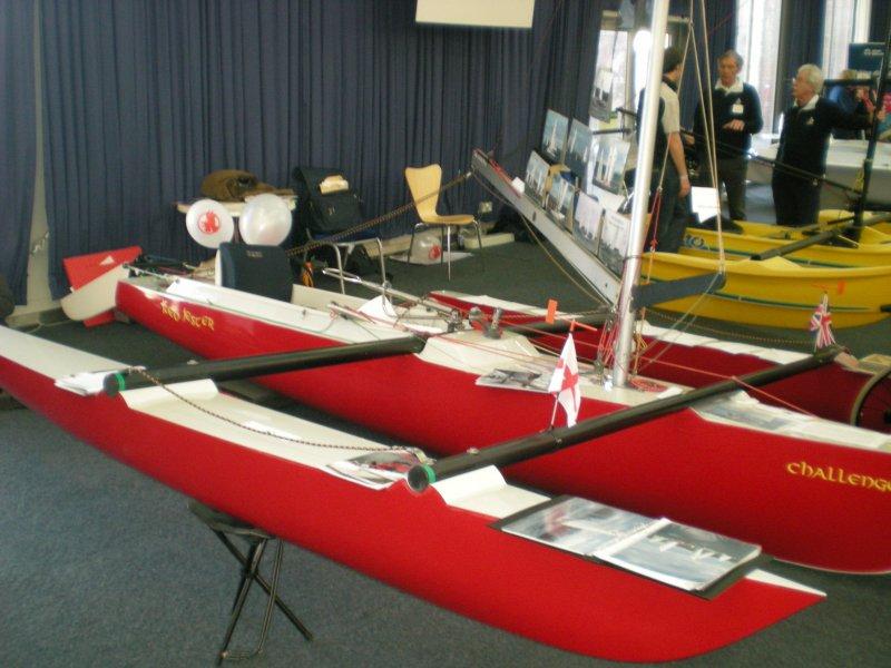 The Challenger is a trimaran and gets it's stability from it's wide base