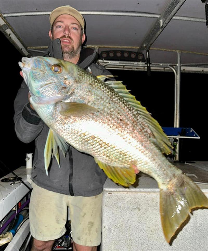 Dylan with a ball tearer of a Robinsons Sea Bream of 6.8kg or 76cm. A ...