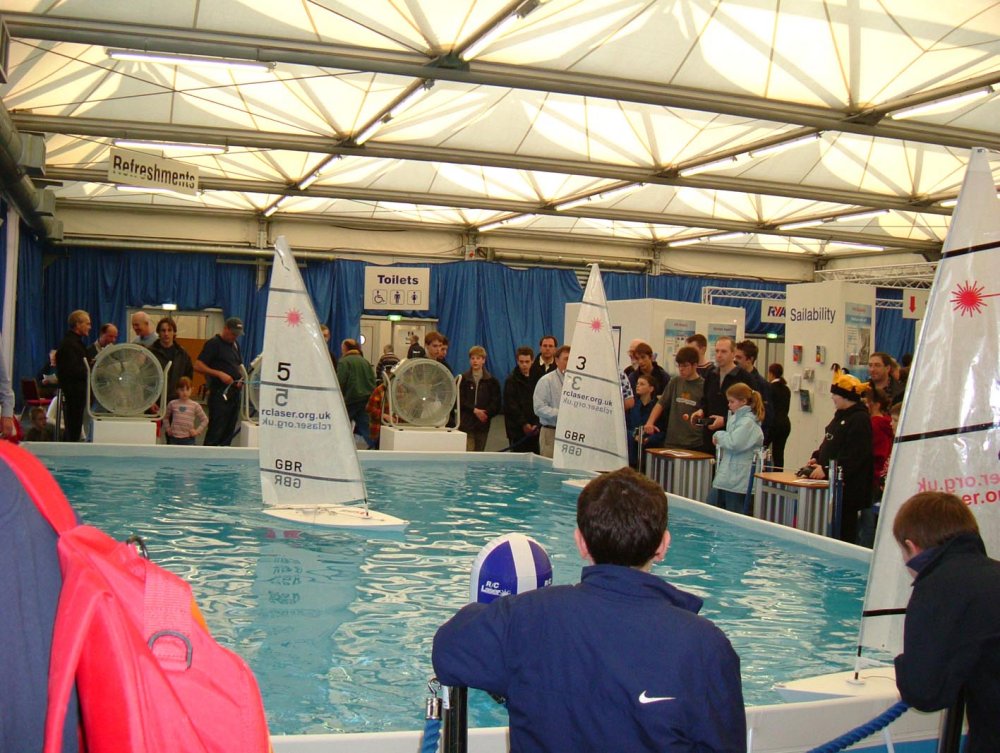 RC Lasers in action at the RYA Dinghy Sailing Show