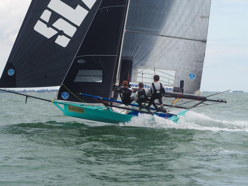18ft Skiff racing at the Calshot Activities Centre, Solent