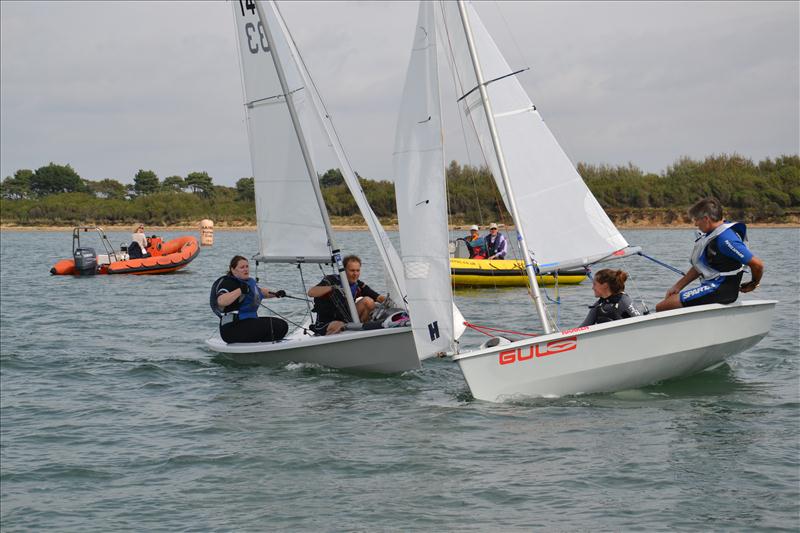 RS200 random pairs 2 boat team racing at Itchenor Sailing Club
